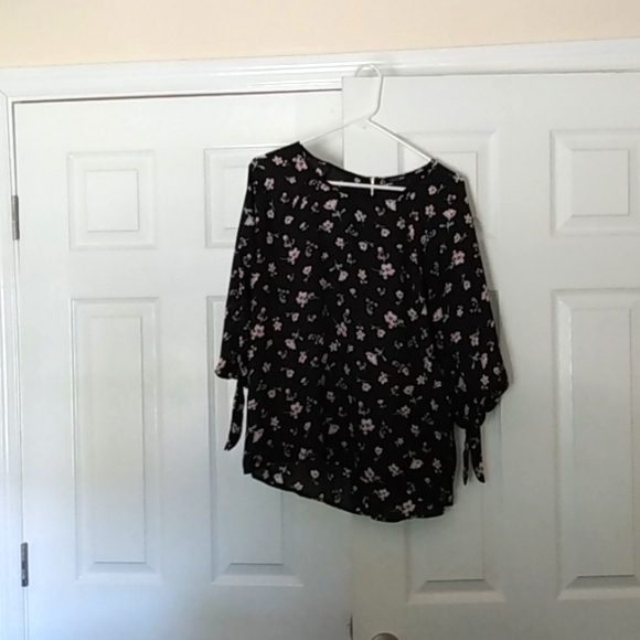 Papermoon | Tops | Papermoon Blouse Size L Color Black Floral | Poshmark